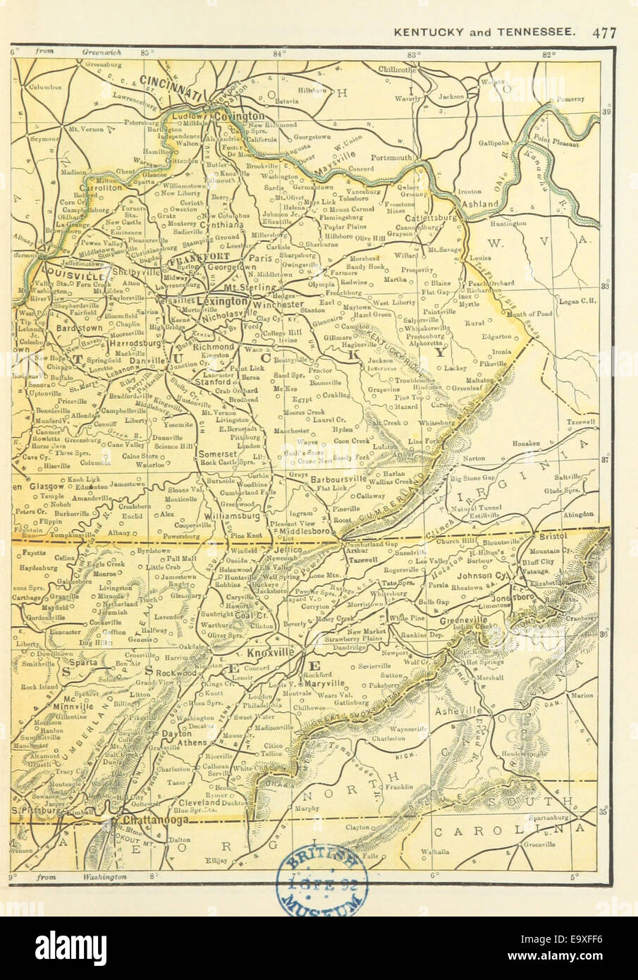 Map of tennessee state hi-res stock photography and images - Alamy