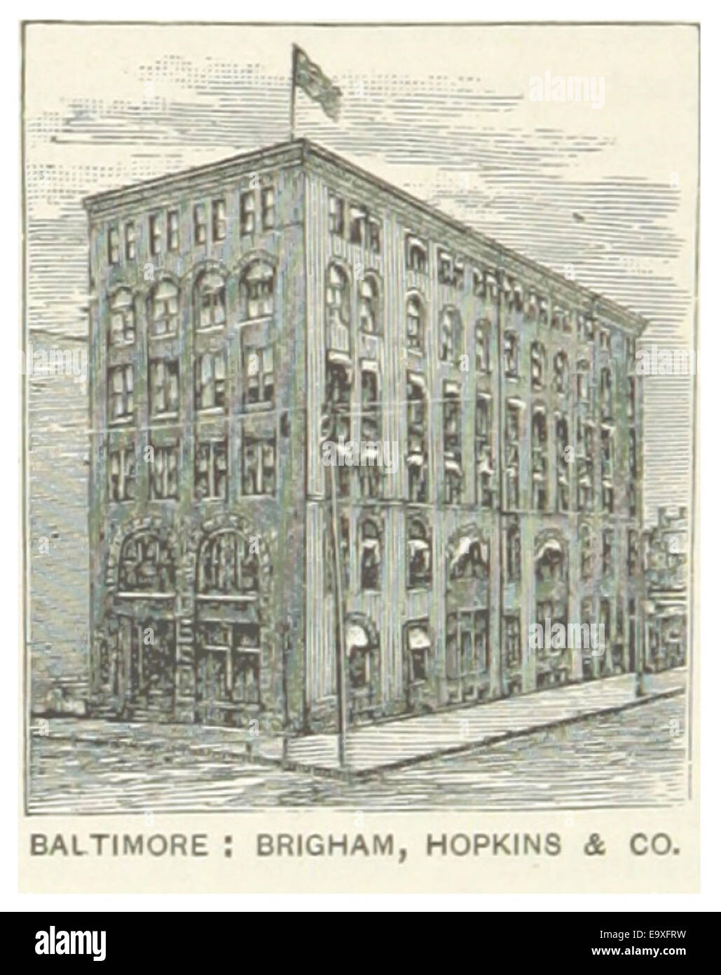 This 1891 illustration shows the Brigham, Hopkins & Company building in ...