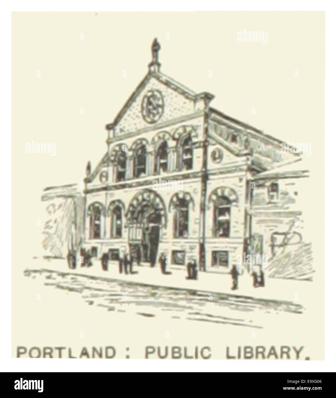 This 1891 illustration of the Portland Public Library in Maine provides ...