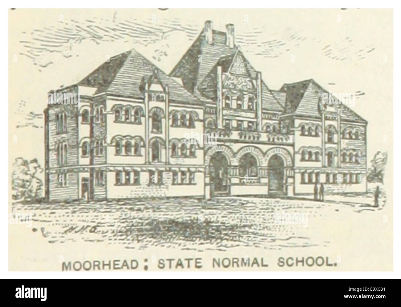 This 1891 illustration depicts the State Normal School in Moorhead ...