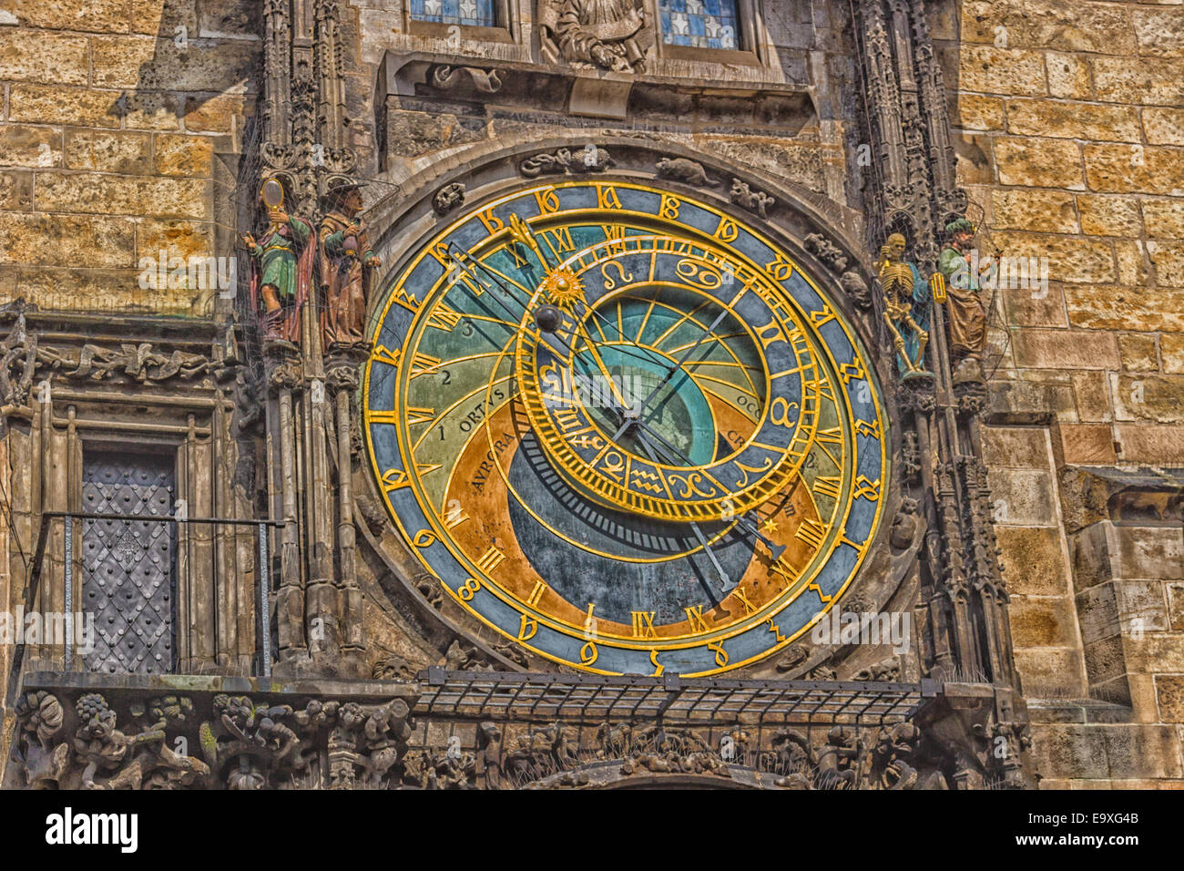 The medieval astronomical clock in the Old Town square in Prague Stock ...