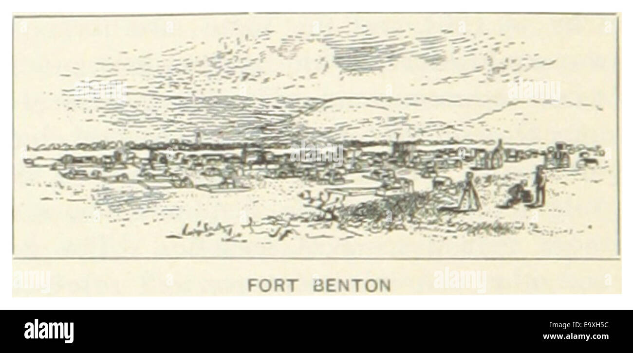 This 1891 illustration depicts Fort Benton, Montana, an important 19th ...