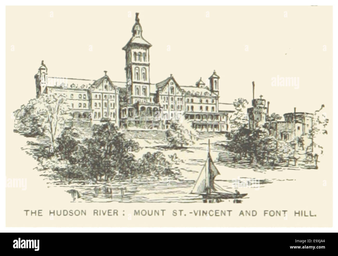 This 1891 illustration depicts Mount St. Vincent and Font Hill, two ...
