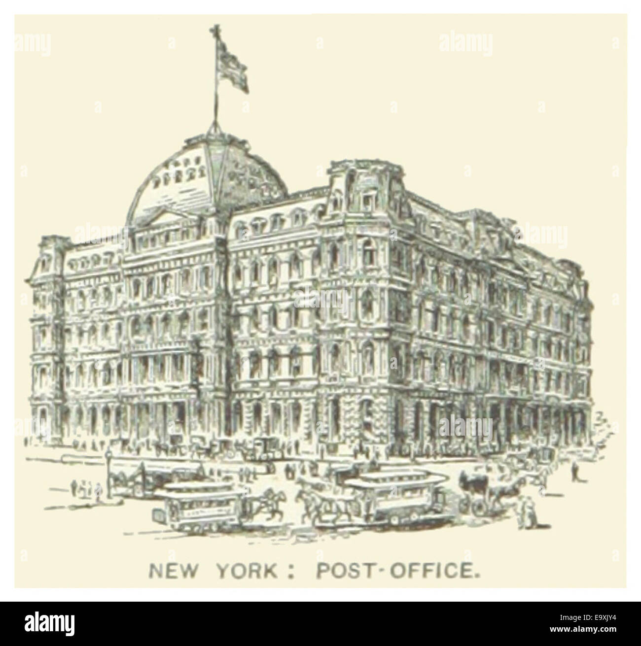 An 1891 map or illustration of the New York City Post Office ...