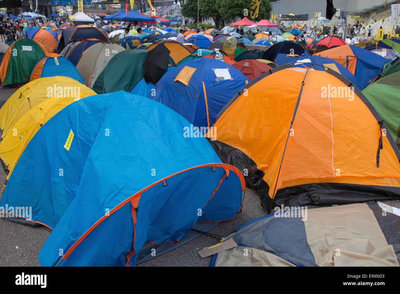 Tents on the road - Hong Kong Protests Stock Photo - Alamy