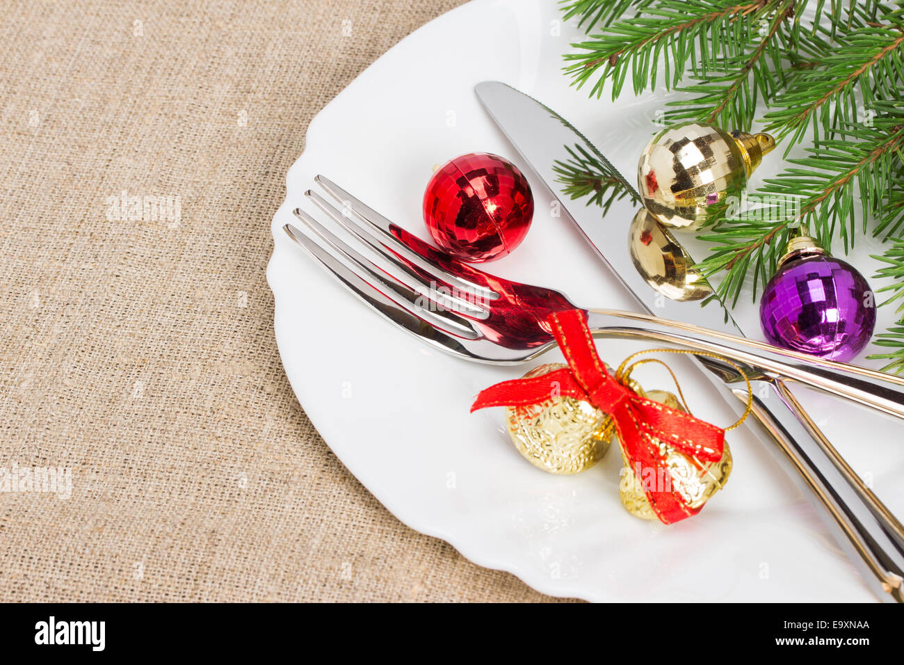 Christmas lunch plate glass hi-res stock photography and images - Alamy