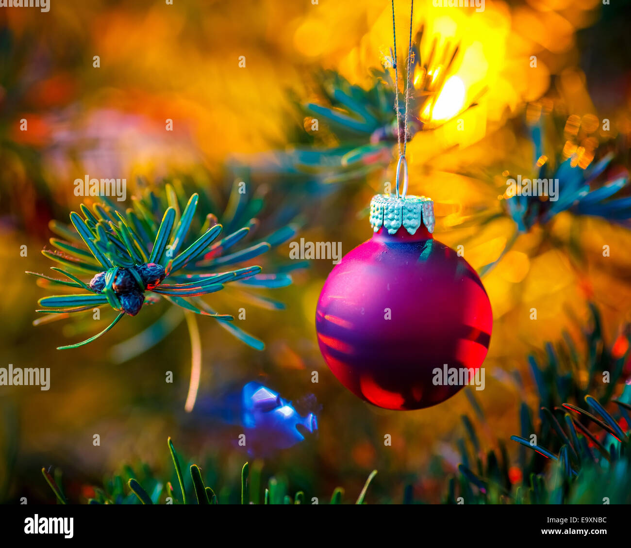 Decorated x-mas tree Stock Photo - Alamy
