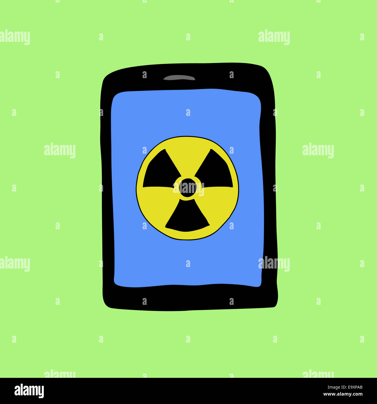 Doodle style tablet PC with virus sign Stock Photo - Alamy