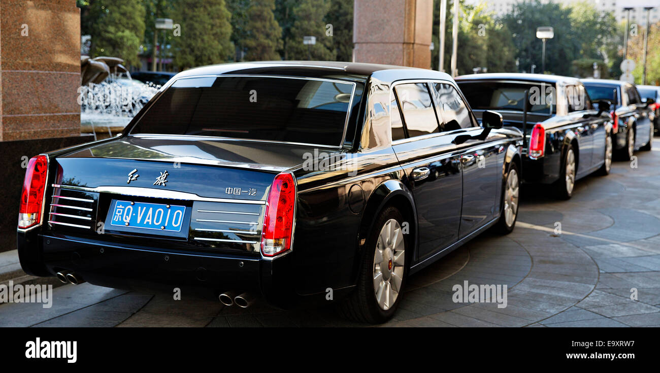 A Chinese luxury car marque Hongqi limoussine Red Flag L5, used by ...