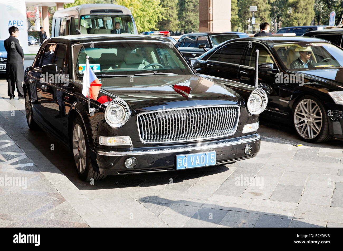 A Chinese luxury car marque Hongqi limoussine Red Flag L5, used by ...