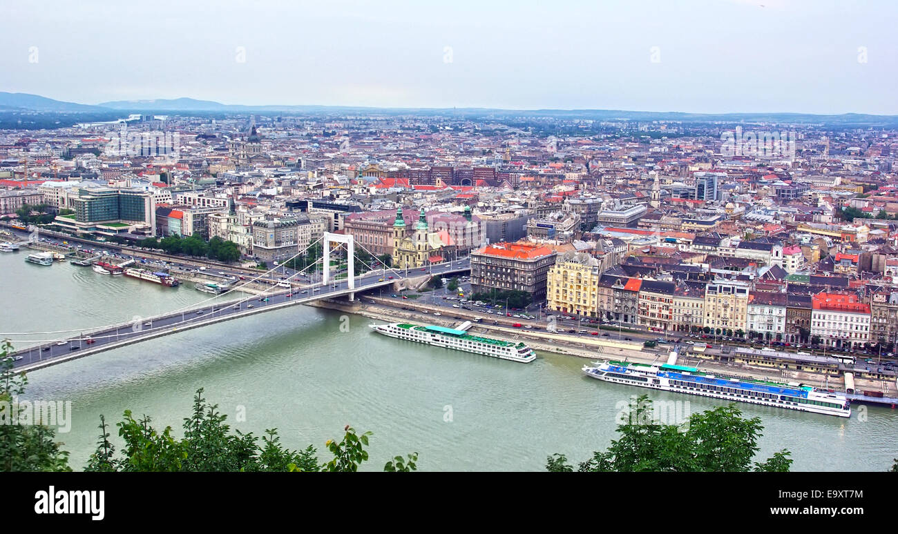 Budapest with Danube river from Gellert hill Stock Photo - Alamy