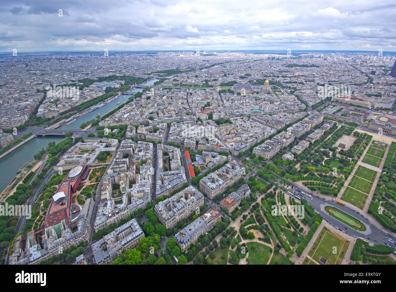 Paris, aerial view from Eiffel Tower Stock Photo - Alamy