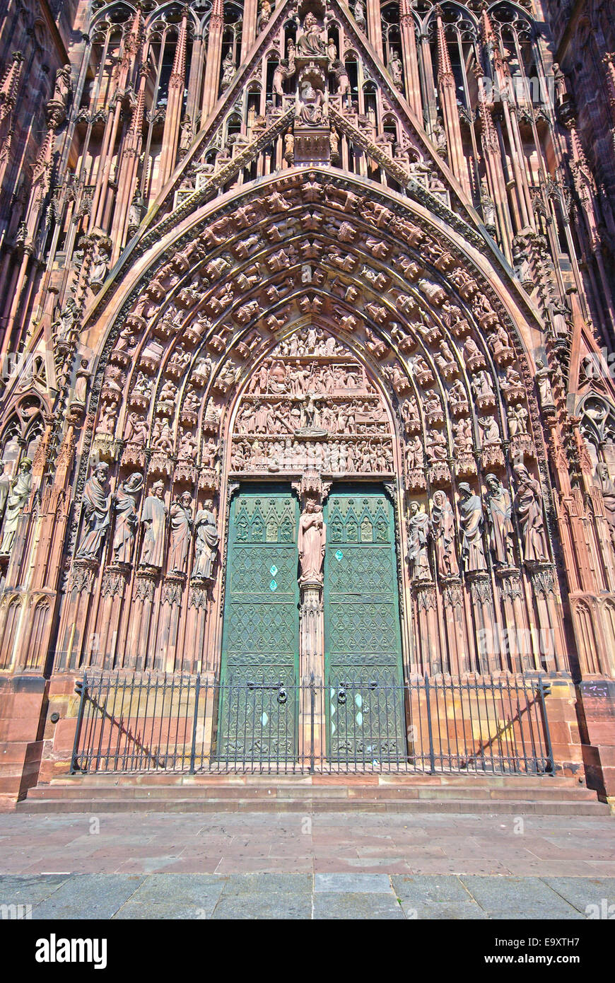 Strasbourg cathedral entrance in France, architecture details Stock ...