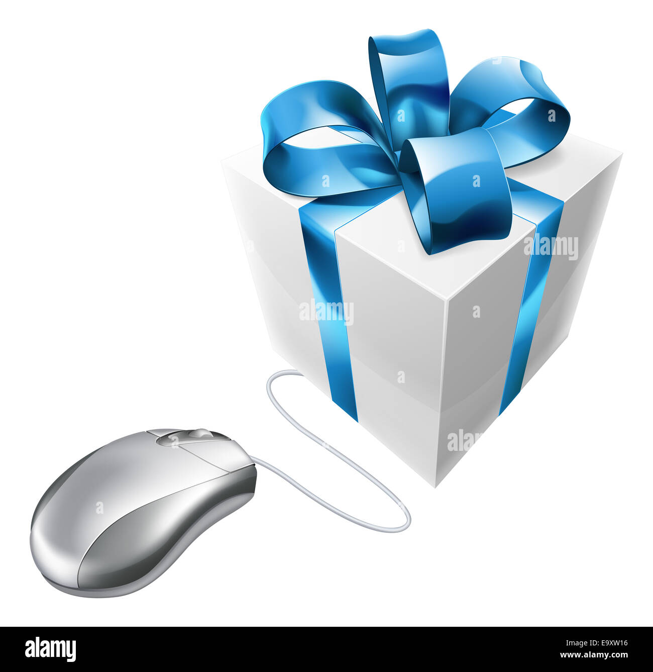 Mouse and gift online internet present shopping illustration of a ...