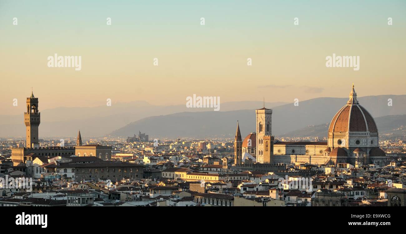 The city of Florence with colors of sunset Stock Photo - Alamy