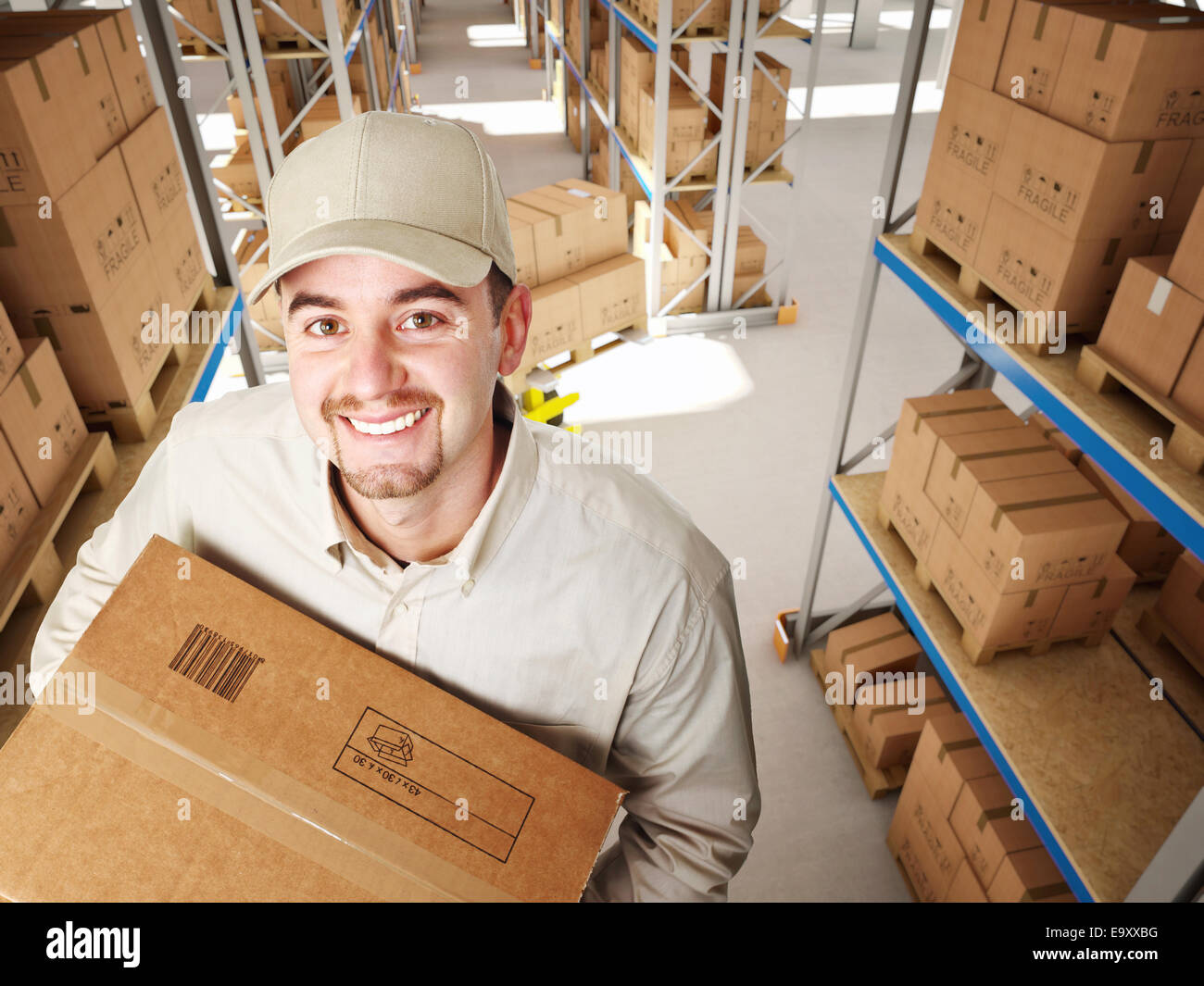 worker in a classic warehouse Stock Photo - Alamy