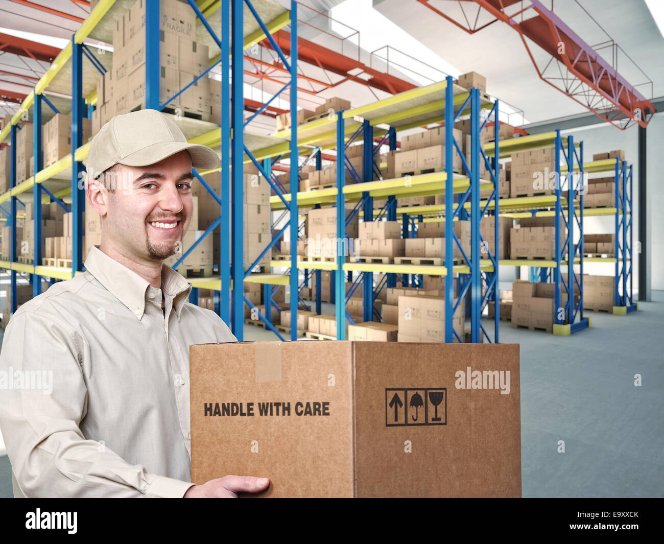 worker in a classic warehouse Stock Photo - Alamy