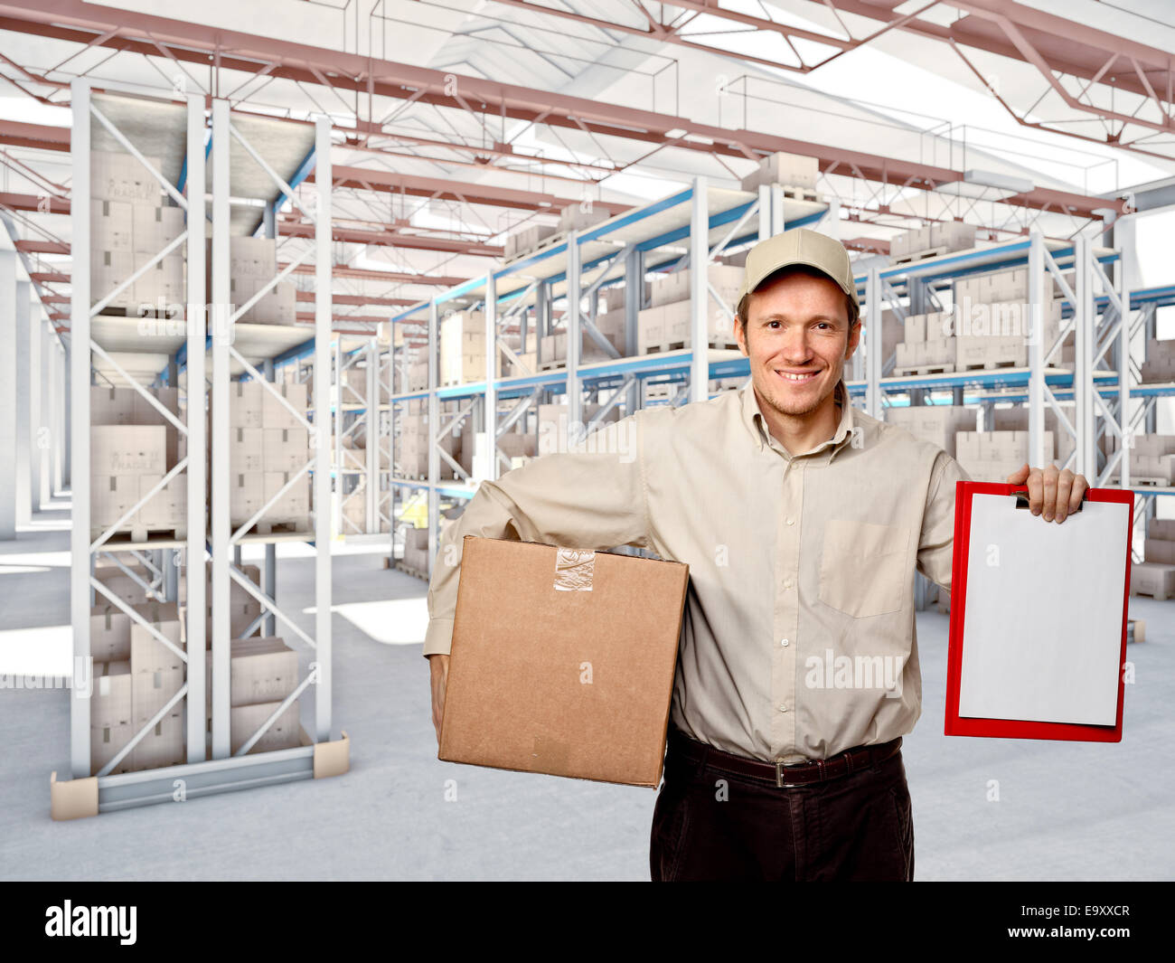 worker in a classic warehouse Stock Photo - Alamy