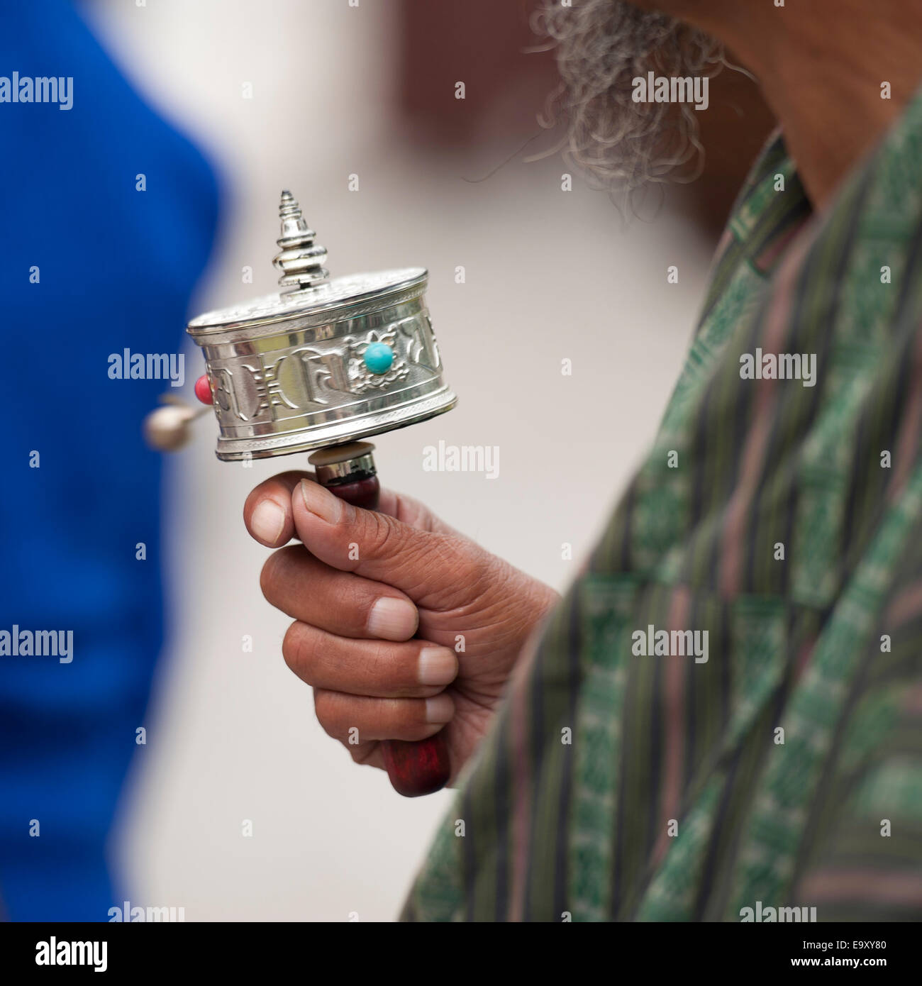 Buddhist worshipper at the National Memorial Chortan in Bhutan, Asia ...