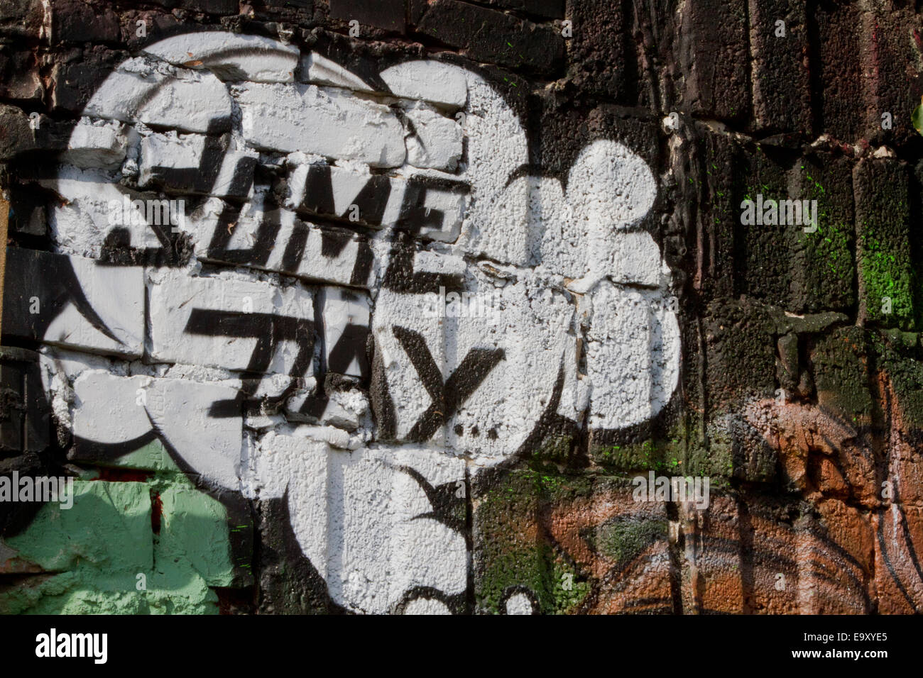 Some day graffiti Berlin wall speech bubble dark Stock Photo - Alamy