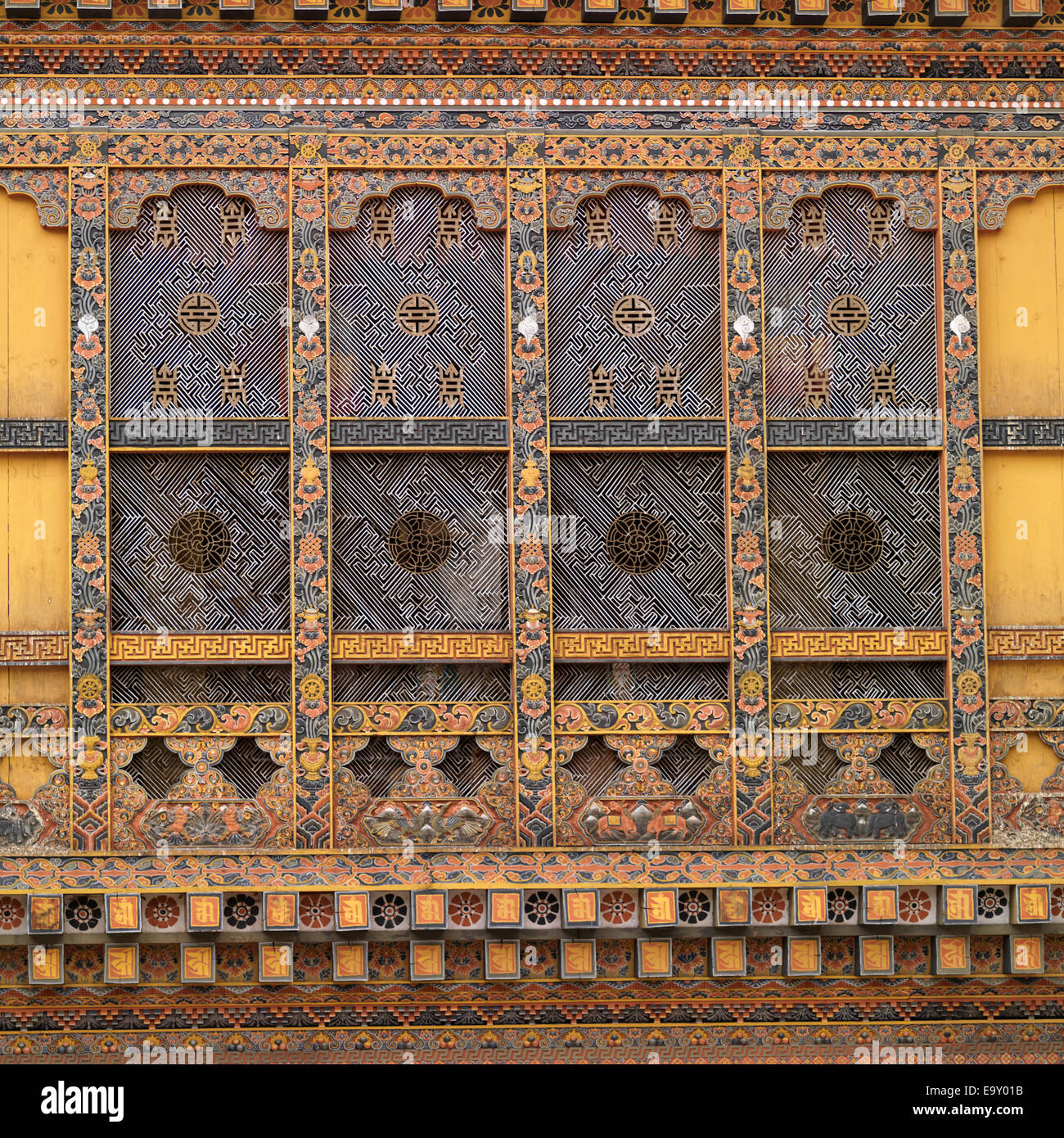 Windows of Punakha Monastery, Punakha, Bhutan Stock Photo - Alamy