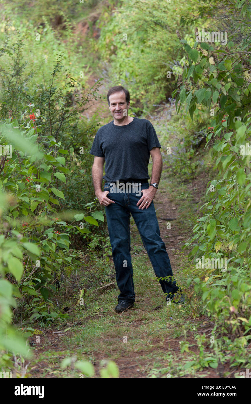 Man in a forest, Paro Valley, Paro District, Bhutan Stock Photo - Alamy