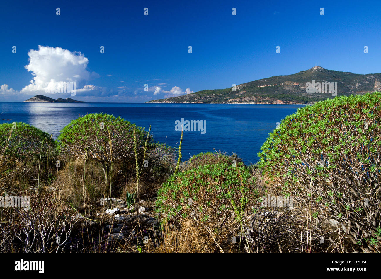 Kalkan Bay and Snake and Mouse Islands, Kalkan, Lycian Coast, Turkey ...
