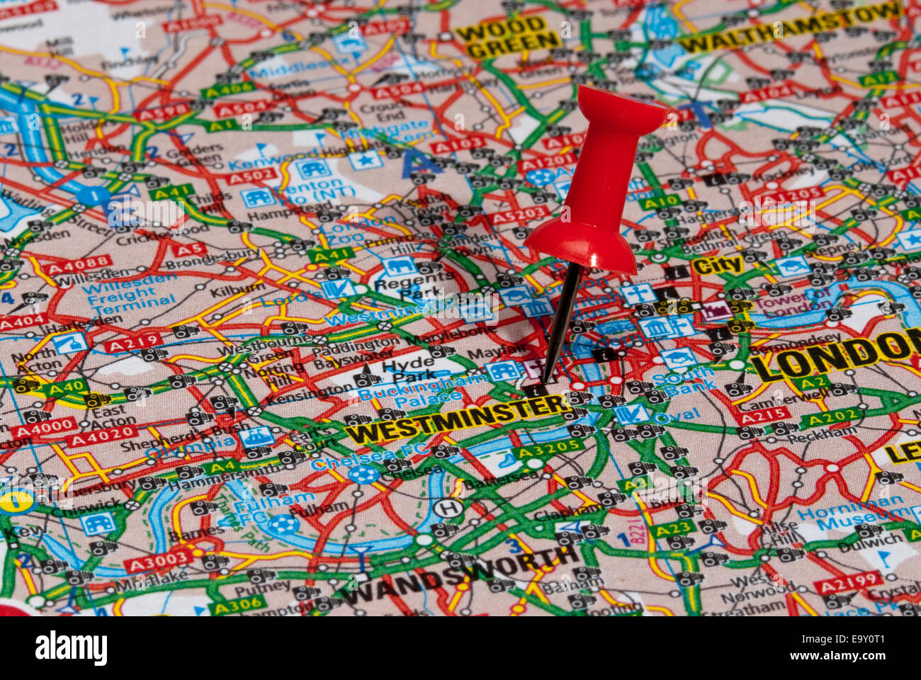 Pin map uk london hi-res stock photography and images - Alamy