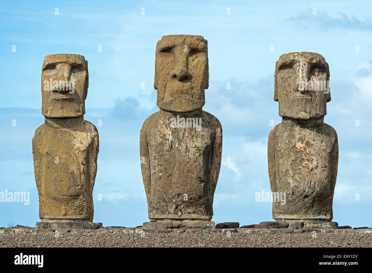 Group of Moai, Rano Raraku, Easter Island, Chile Stock Photo - Alamy