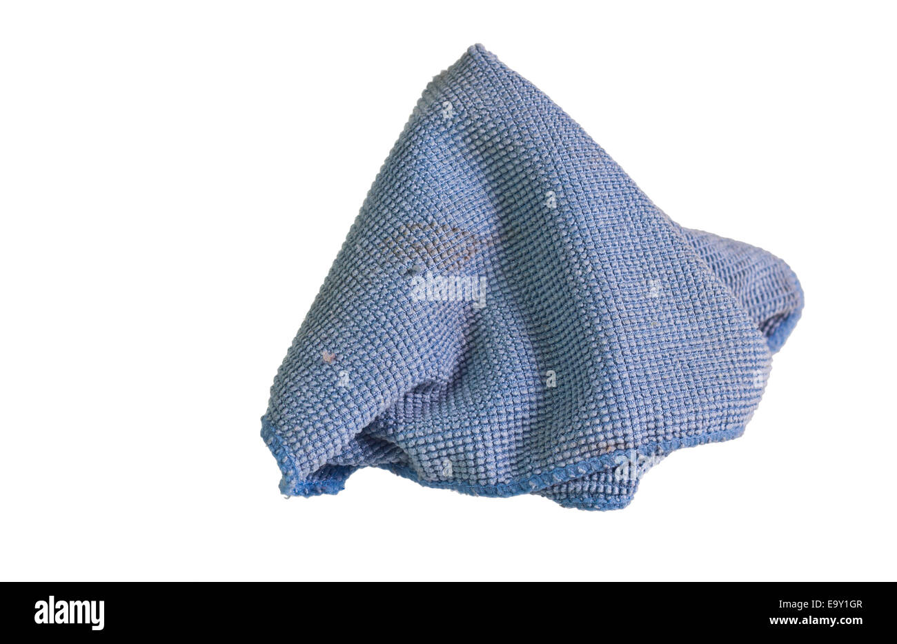 Dirty blue microfiber on isolated white background Stock Photo - Alamy