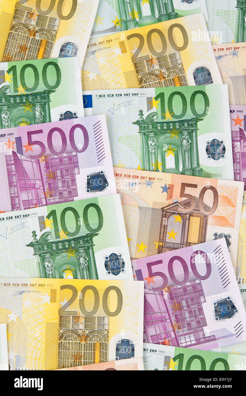 Many Euro banknotes of the European Union next to each other Stock ...