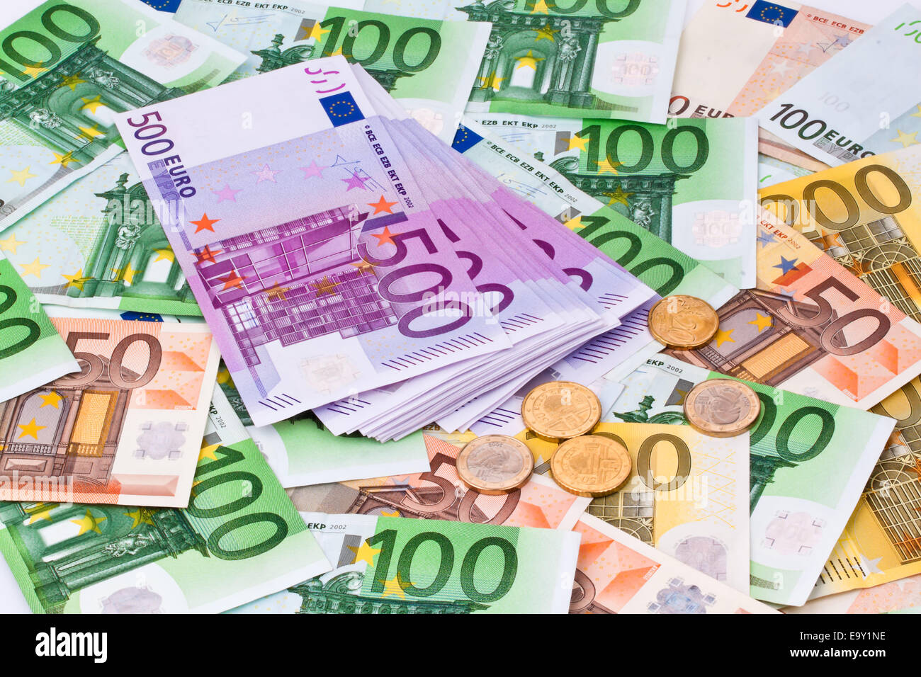 Euros notes stack side hi-res stock photography and images - Alamy