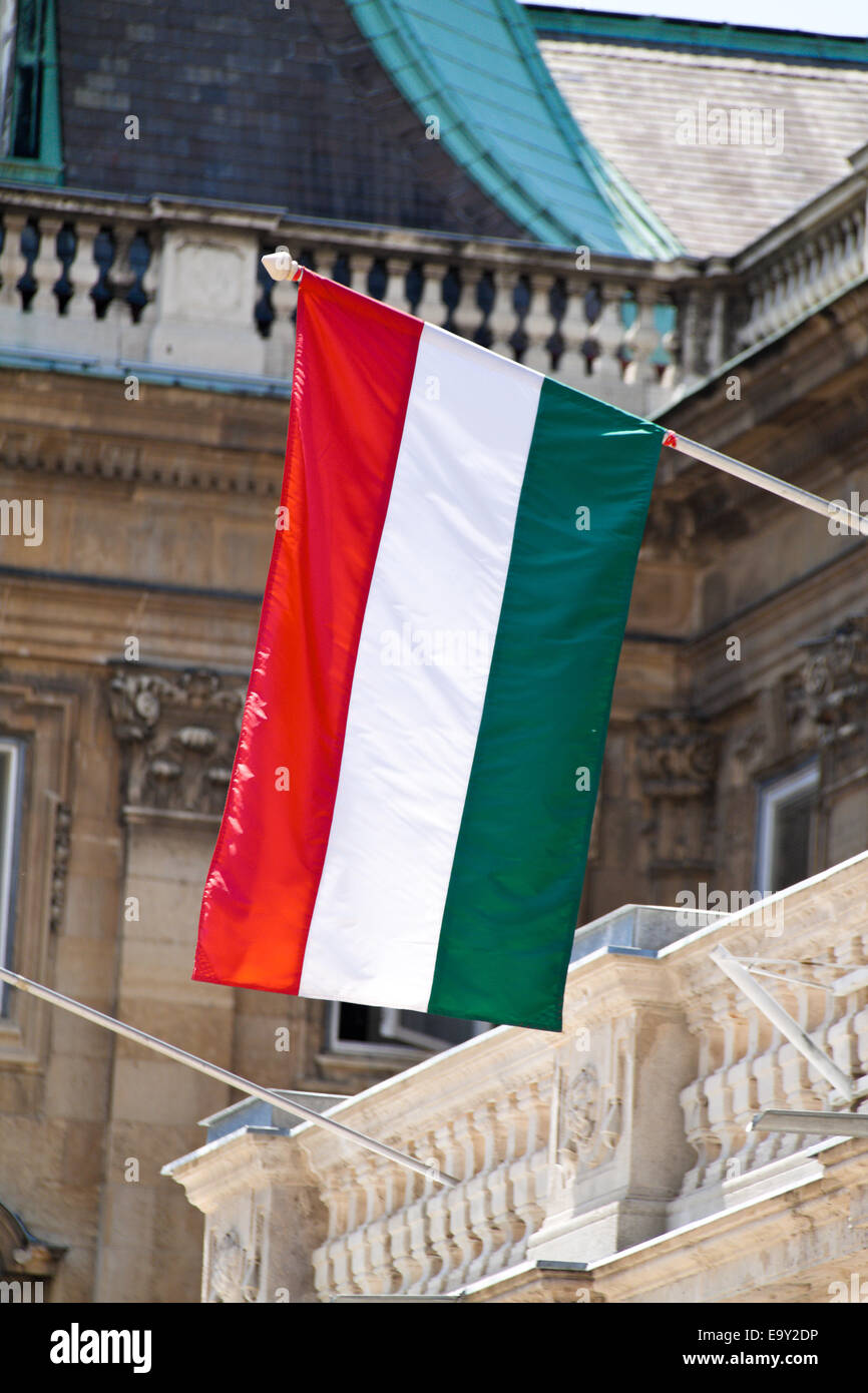 The Hungarian national flag with its colors red-white-green Stock Photo ...