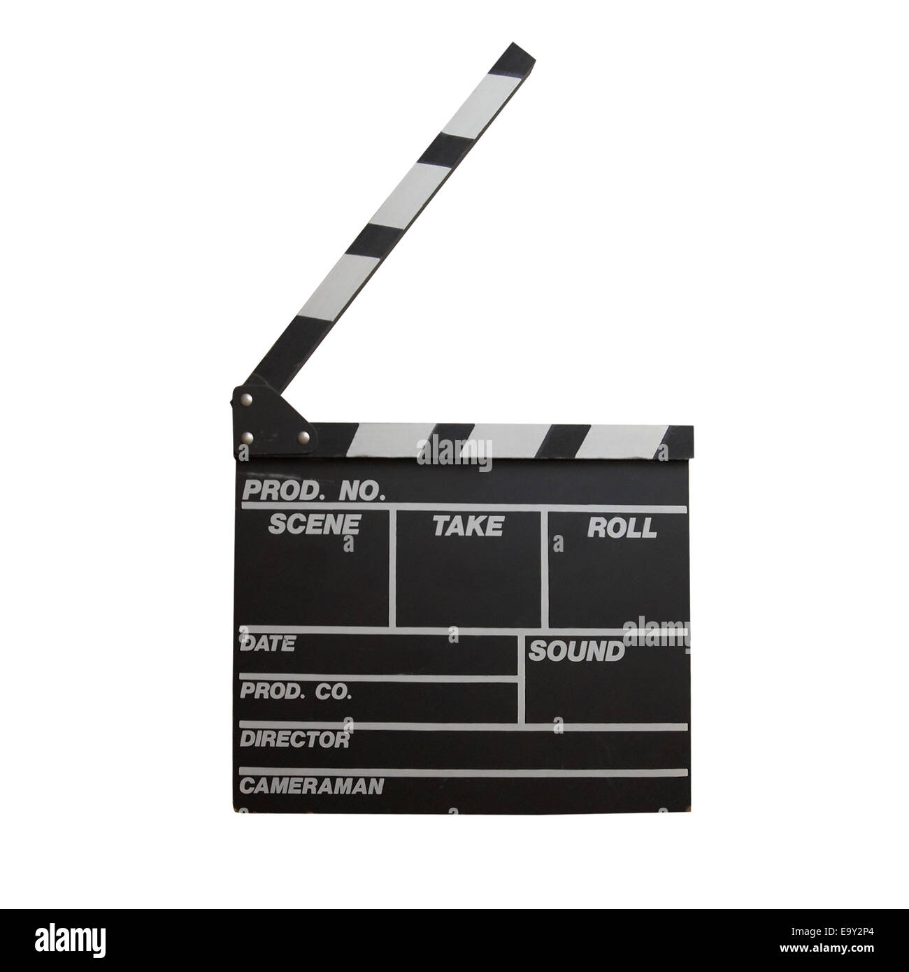 Black clapper board isolated on white background Stock Photo - Alamy