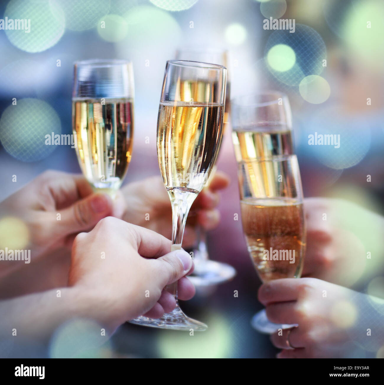 Celebration. People holding glasses of champagne making a toast Stock ...