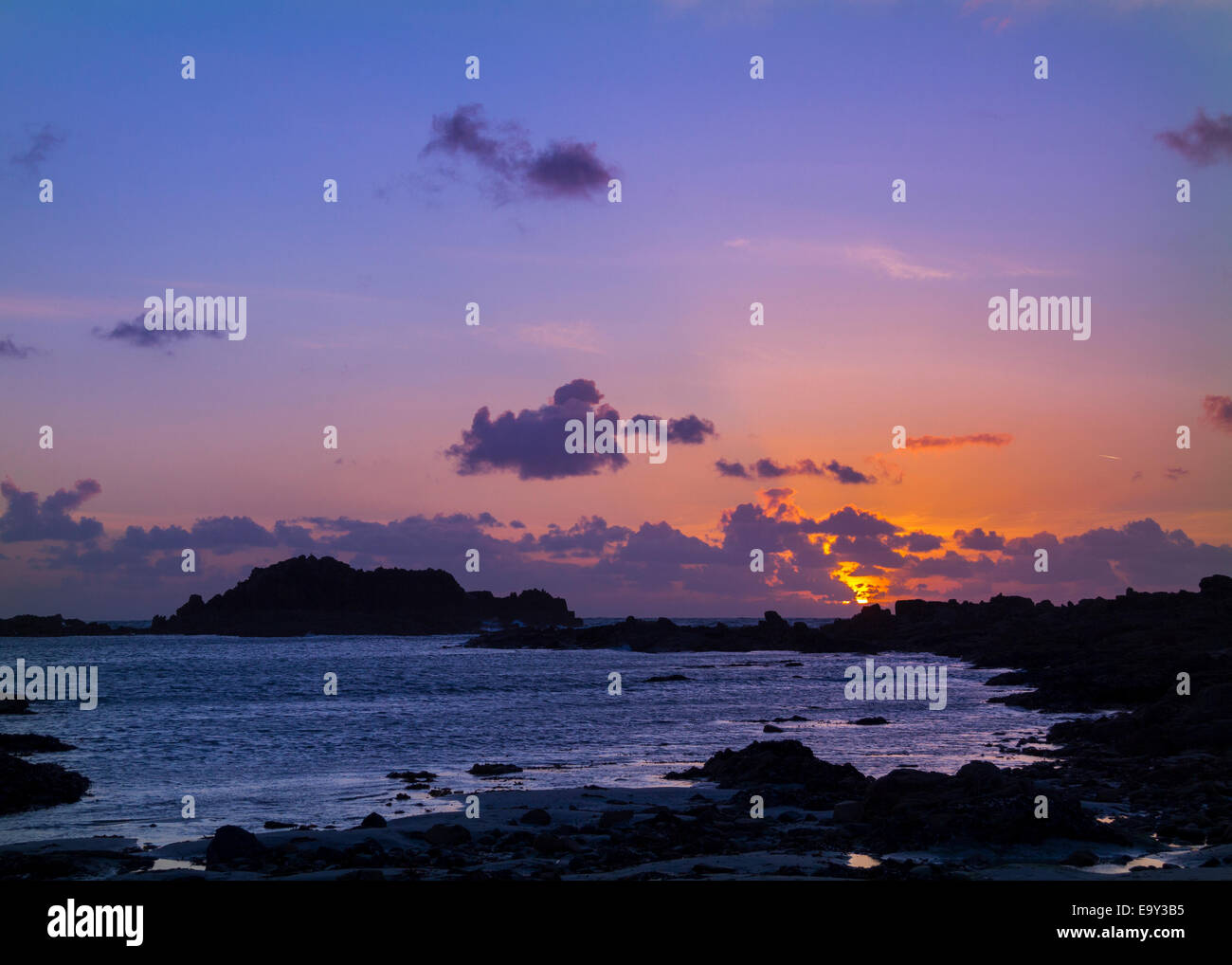 Sunset on guernsey Channel Islands UK Stock Photo - Alamy