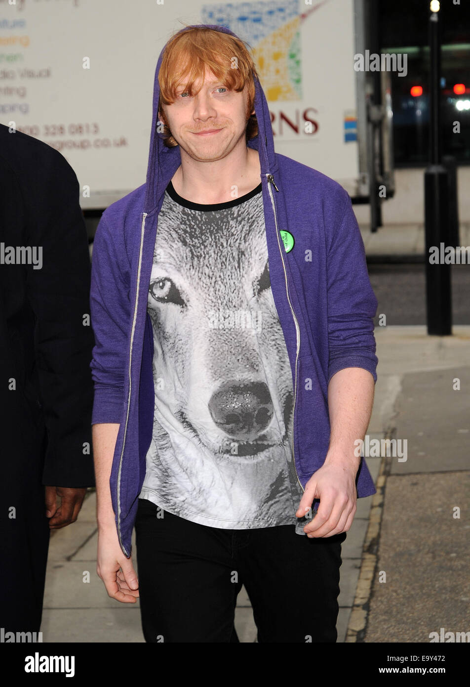 Rupert Grint leaving the BBC Radio 2 studios Featuring: Rupert Grint ...