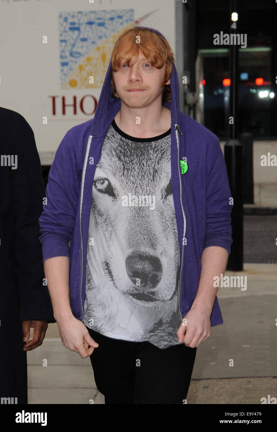 Rupert Grint leaving the BBC Radio 2 studios Featuring: Rupert Grint ...