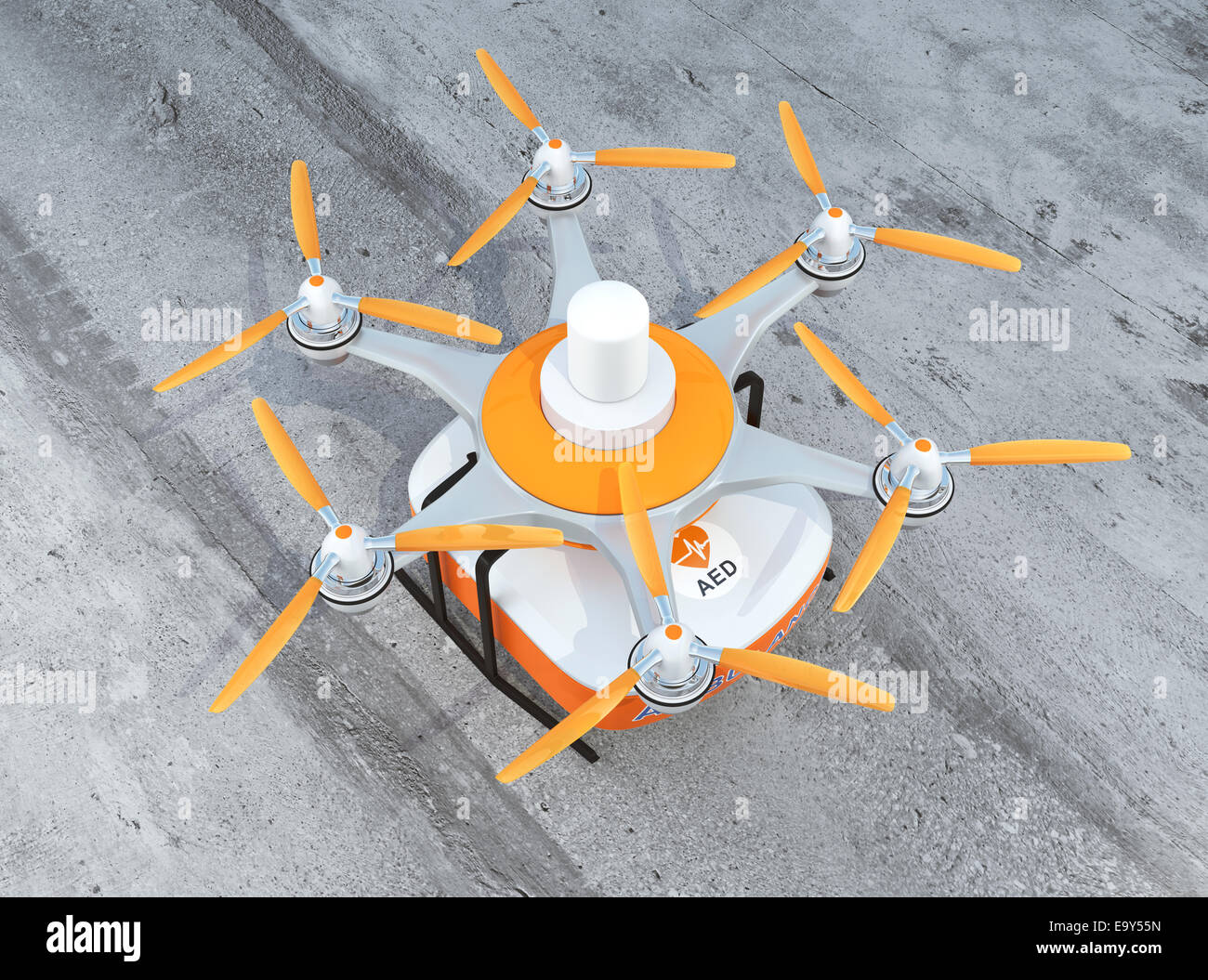Drone carrying AED medical kit waiting for flight Stock Photo - Alamy