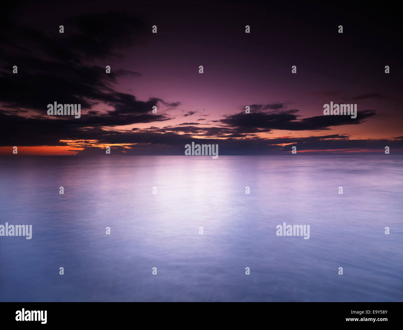 Beautiful twilight scenery after sunset over lake Huron, Grand Bend ...