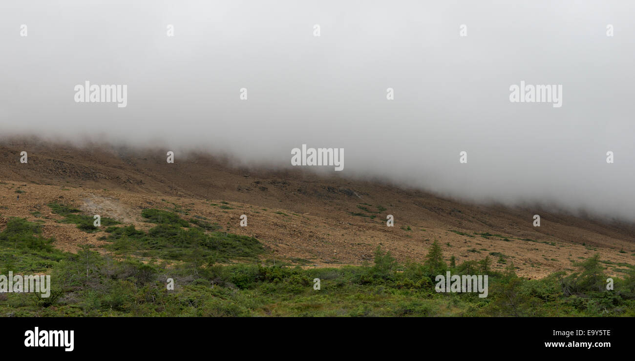 Fog over tablelands, Gros Morne National Park, Newfoundland and ...