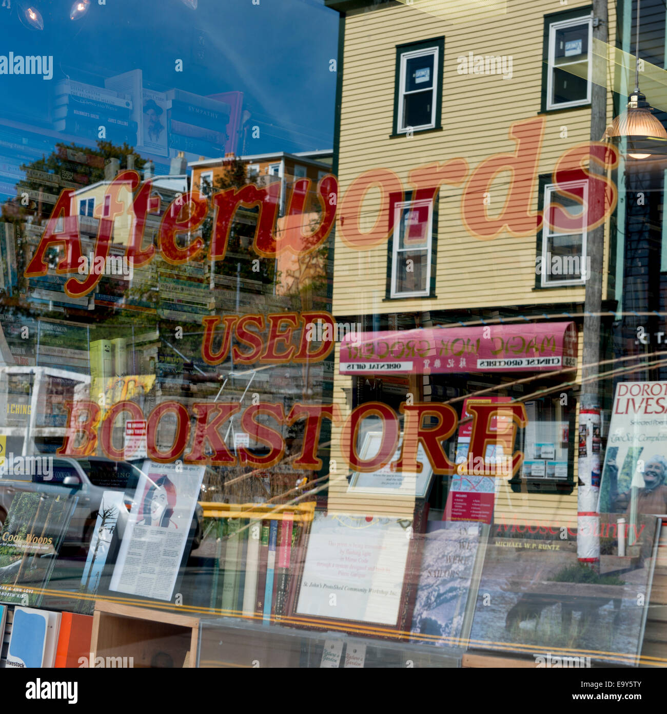 Bookstore sign in St. John's, Newfoundland and Labrador, Canada Stock ...