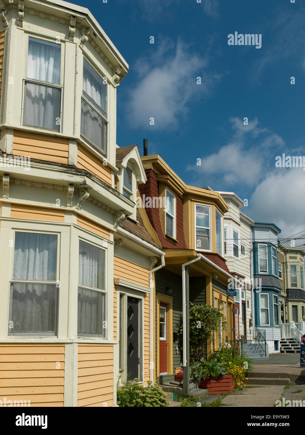 Row houses in Quidi Vidi, St. John's, Newfoundland and Labrador, Canada ...