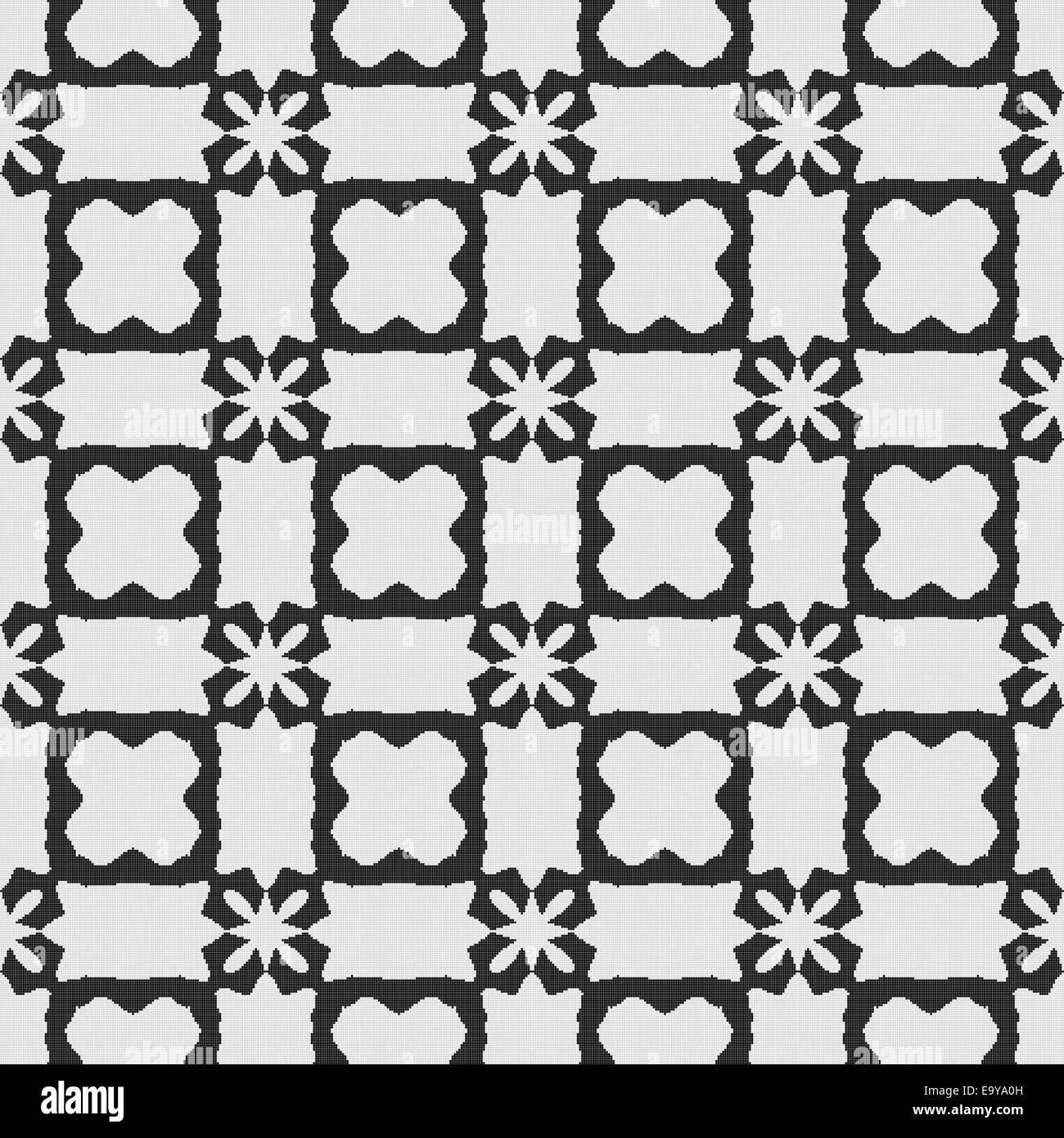 White lace curtain abstract seamless pattern on a black background ...