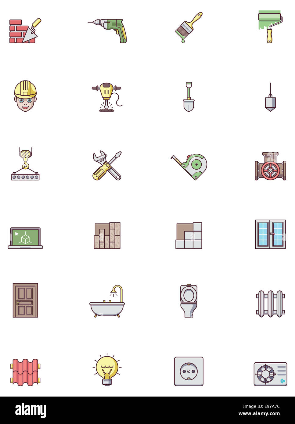 Construction icon set Stock Photo - Alamy