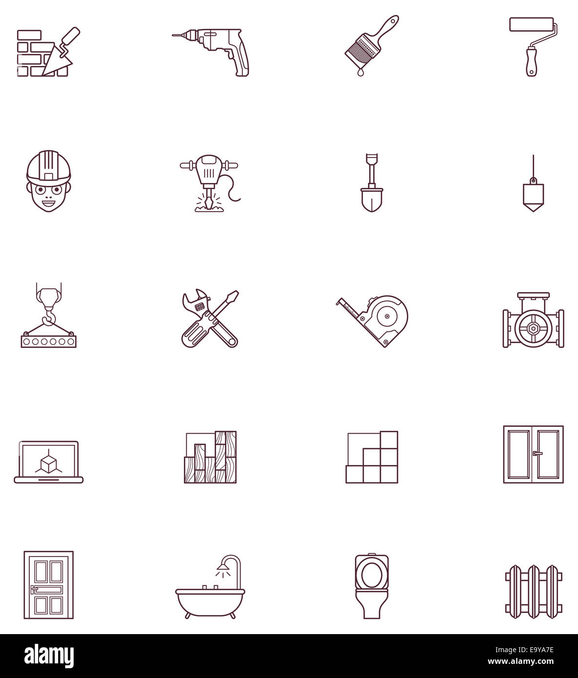 Construction icon set Stock Photo - Alamy