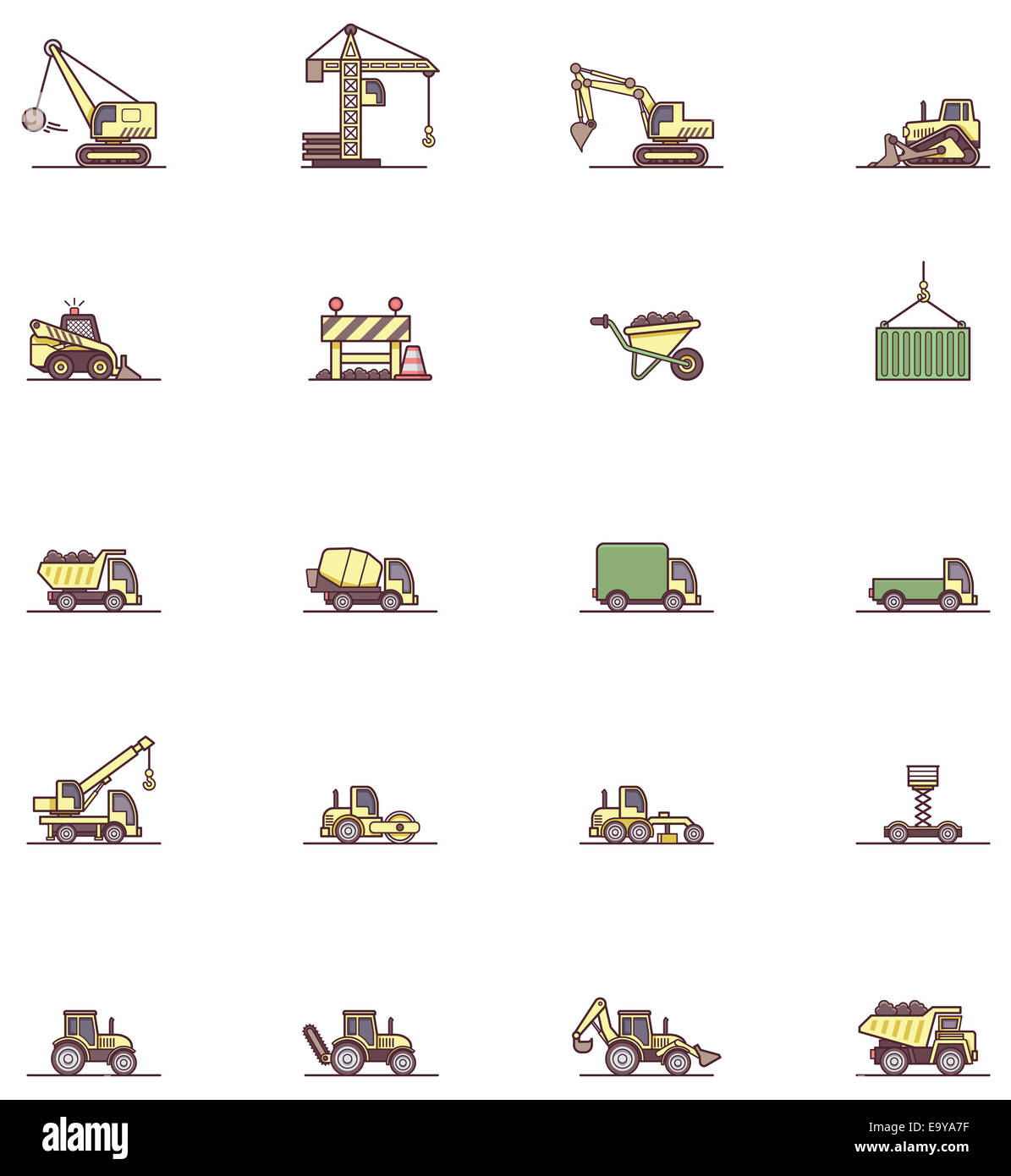 Bulldozer digger construction vehicle cartoon hi-res stock photography ...