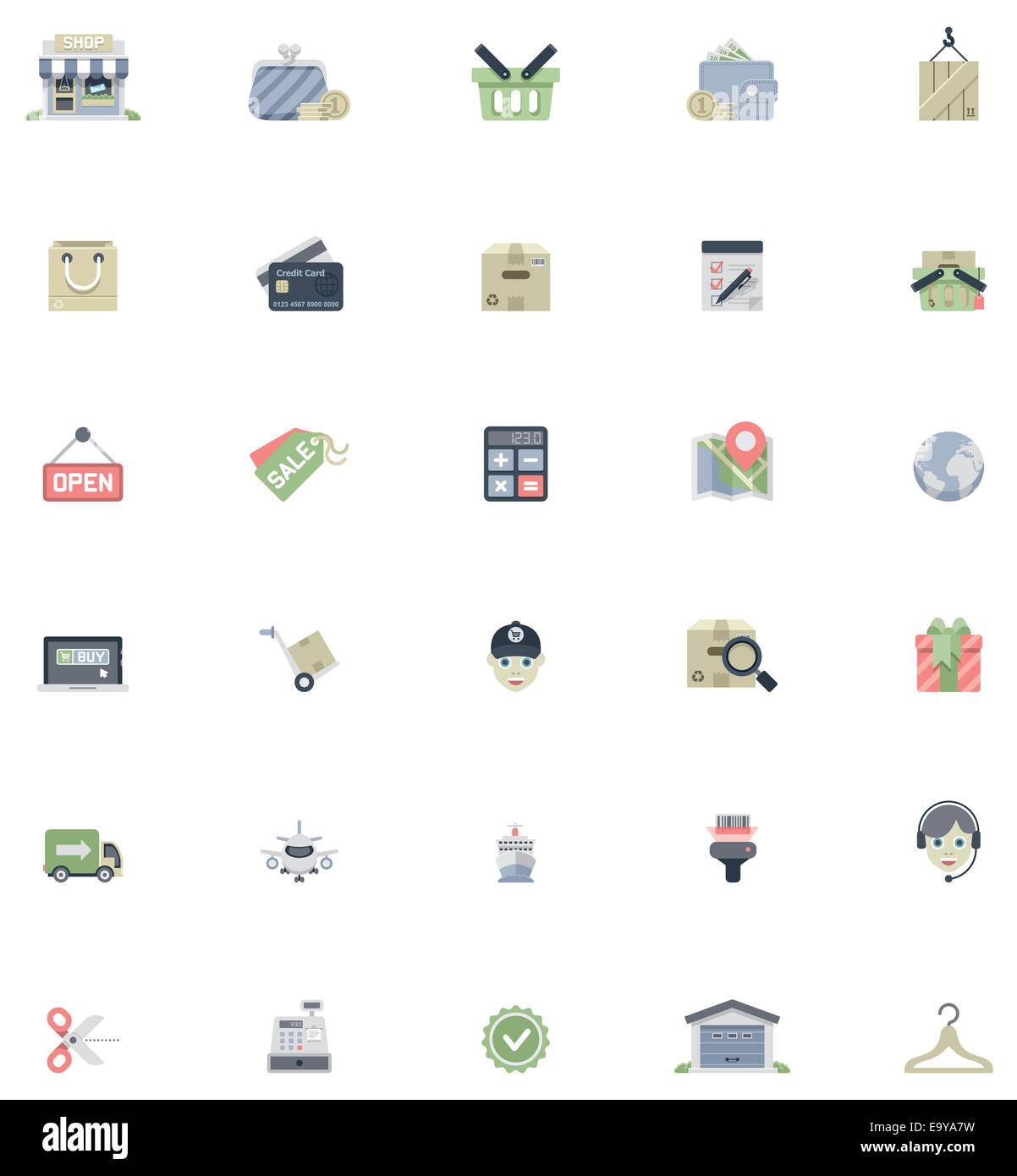 Shopping elements Cut Out Stock Images & Pictures - Alamy