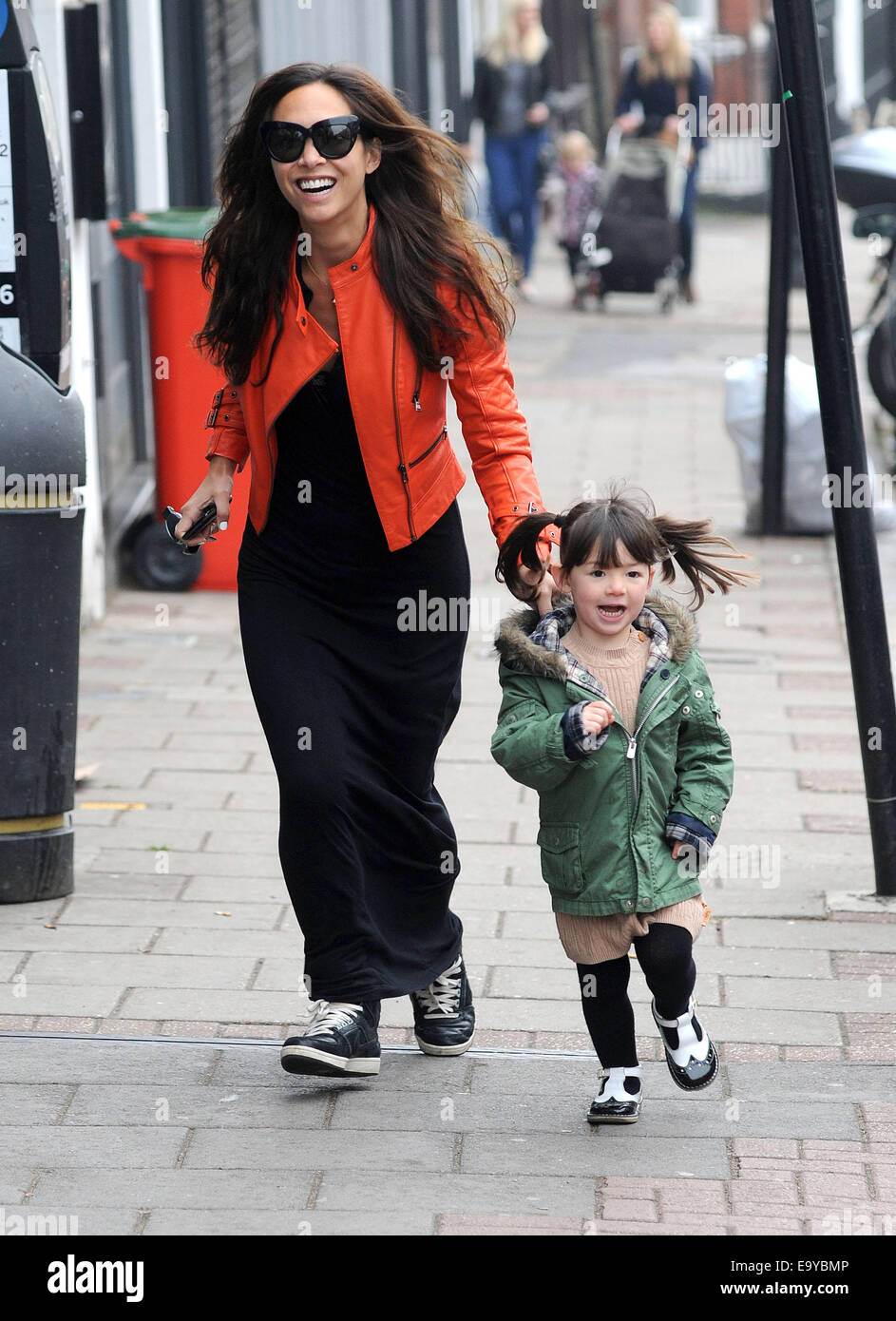 Myleene Klass out in London with her daughter Featuring: Myleene Klass ...