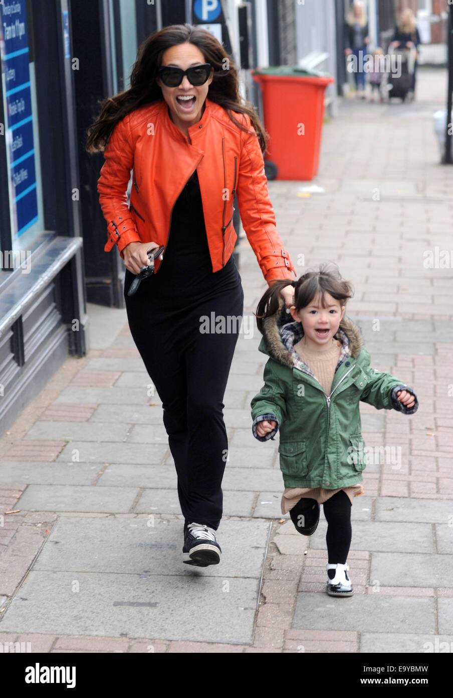 Myleene Klass out in London with her daughter Featuring: Myleene Klass ...